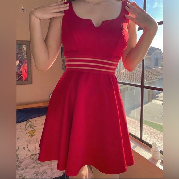Dresses | Red Skater Dress | Poshmark